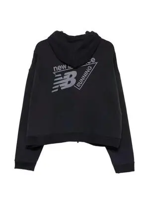 NEW BALANCE Logo-patch Zip-up Hoodie - Blue