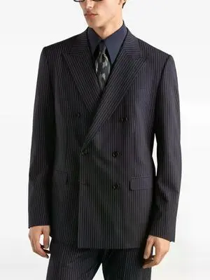 Dolce & Gabbana Martini Light Double-breasted Pinstriped Wool Jacket