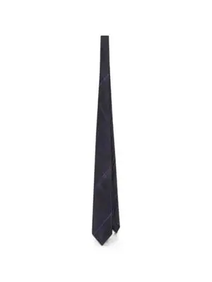 Dolce & Gabbana Striped-print Twill Tie - Black