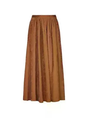 FORTE_FORTE Ribbed Pleated Skirt - Brown