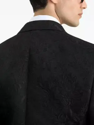 Dolce & Gabbana Sicilia Light Double-breasted Brocade Jacket - Black