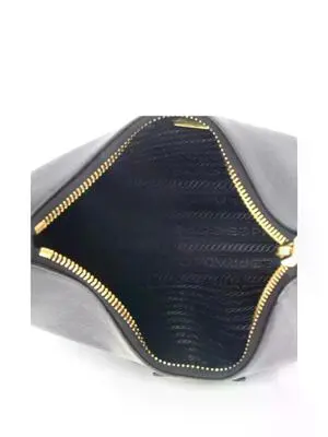 Prada Adjustable Handle Zip Saffiano Leather Mini Hobo Bag
