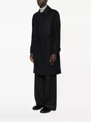 LARDINI Herringbone-weave Raglan-sleeve Coat