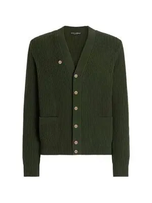 Dolce & Gabbana English Rib-knit Cardigan - Green