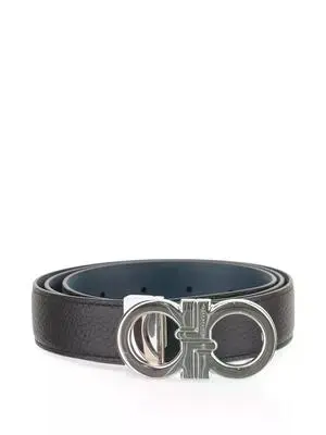 FERRAGAMO Reversible And Adjustable Gancini Belt - Black