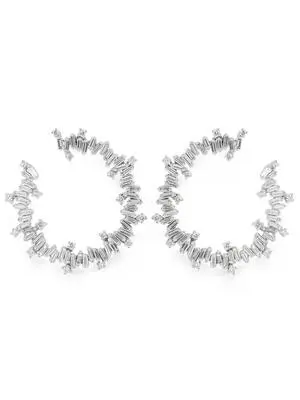 SUZANNE KALAN Fireworks Diamond Spiral-hoop Earrings