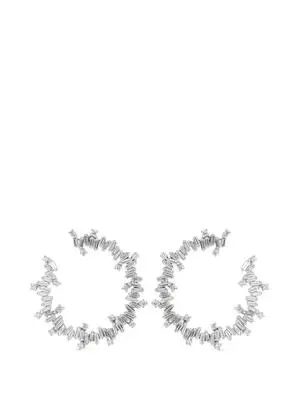 SUZANNE KALAN Fireworks Diamond Spiral-hoop Earrings - Silver