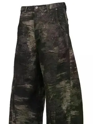 TAAKK Jacquard-woven Wide Leg Jeans - Black