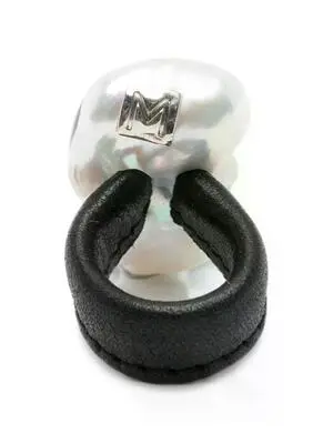MONIES Baroque Pearl Rings - Black