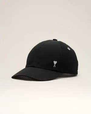 AMI Paris Nylon And Cotton Cap With De Coeur Stud