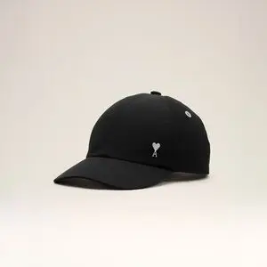 AMI Paris Nylon And Cotton Cap With De Coeur Stud