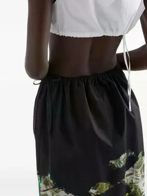 Prada Devoré Poplin Midi-skirt