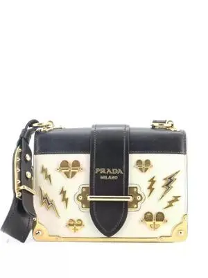 Prada Cahier Embellished Leather Small Crossbody Bag