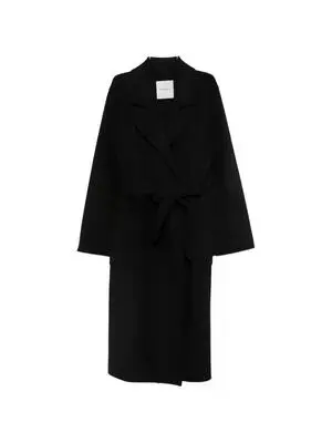 ERMANNO FIRENZE Belted Notch-lapels Coat - Black