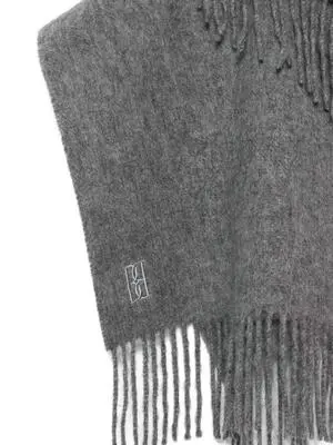 BY MALENE BIRGER Fringe-edge Wool Scarf - Grey