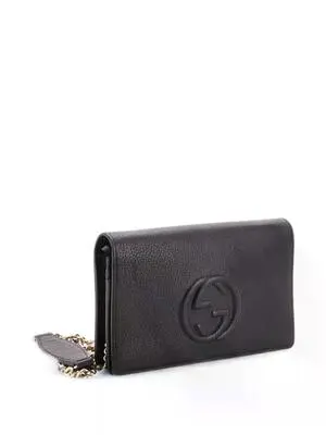 Gucci Soho Wallet On Chain Leather Crossbody Bag - Black