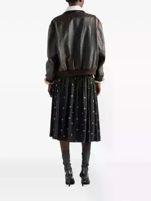 Prada Floral-print Washed Silk Midi-skirt