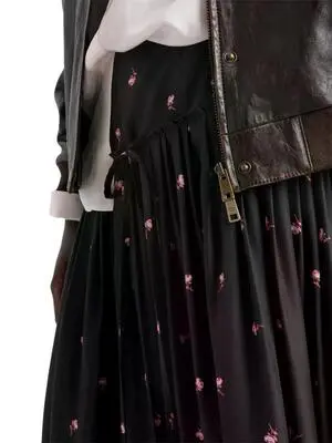 Prada Floral-print Washed Silk Midi-skirt