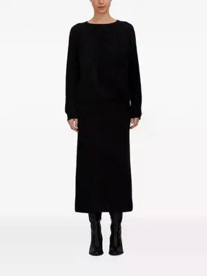Herno Fisherman's Rib-knit Maxi Skirt - Black