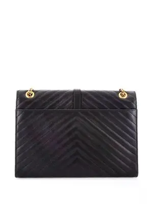Saint Laurent Classic Monogram Envelope Satchel Matelasse Chevron Leather Shoulder Bag