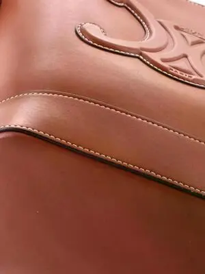 Celine Cuir Triomphe Leather Small Bucket Bag - Brown