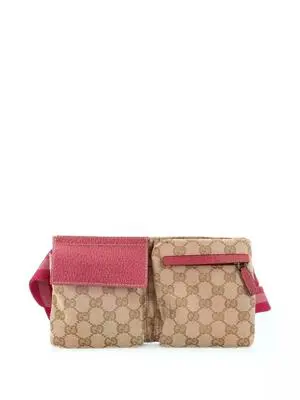 Gucci Vintage Double Gg Canvas Belt Bag - Pink