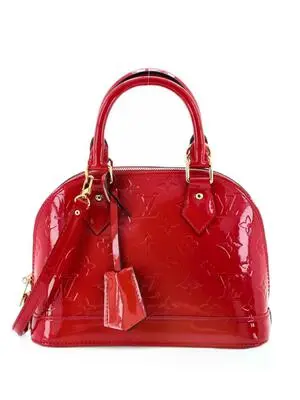 LOUIS VUITTON Alma Handbag Monogram Vernis Bb Shoulder Bag - Red