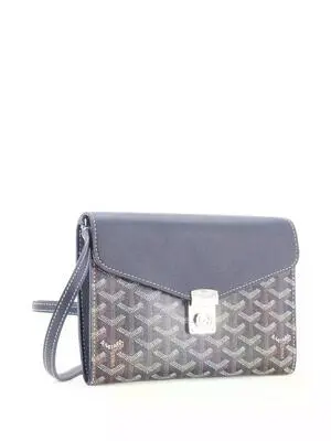 Goyard Chypre Wallet On Strap Coated Canvas With Leather Cross Body Bag