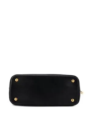 Prada Double Zip Lux Saffiano Leather Tote Bag - Black