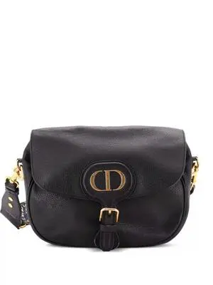 Dior Bobby Flap Bag Leather Large Cross Body Bag - Black