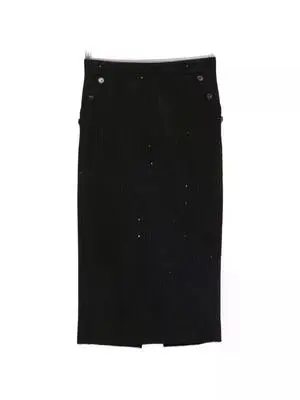 ERMANNO FIRENZE Crystal-embellished Pinstripe Skirt