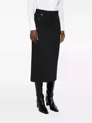 ERMANNO FIRENZE Crystal-embellished Pinstripe Skirt
