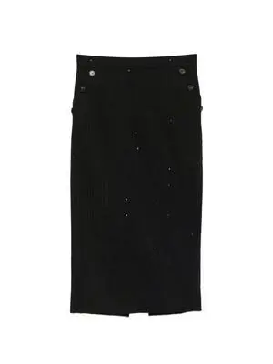ERMANNO FIRENZE Crystal-embellished Pinstripe Skirt