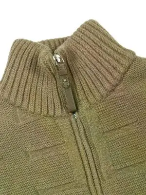 Hermès 2010s H-pattern Zip-up Wool Jacket