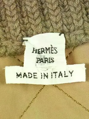 Hermès 2010s H-pattern Zip-up Wool Jacket