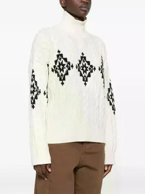 ERMANNO FIRENZE Sequin-embellished Cable-knit Sweater