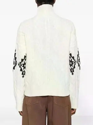 ERMANNO FIRENZE Sequin-embellished Cable-knit Sweater