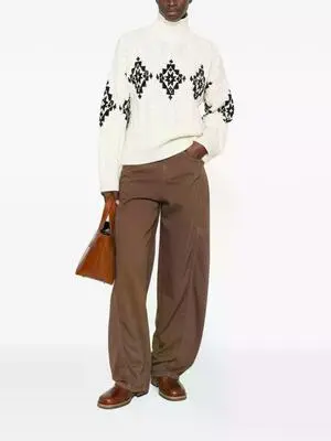 ERMANNO FIRENZE Sequin-embellished Cable-knit Sweater - Neutrals