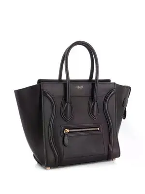 Celine Luggage Bag Smooth Leather Micro Tote Bag