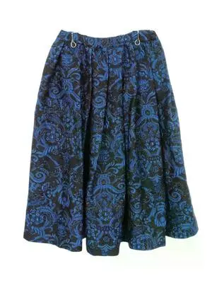 Comme Des Garçons 2010s Floral-jacquard Midi Skirt