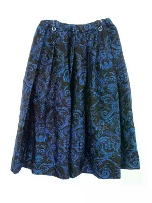 Comme Des Garçons 2010s Floral-jacquard Midi Skirt