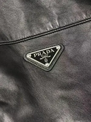 Prada 2010s Hooded Belted Leather Coat