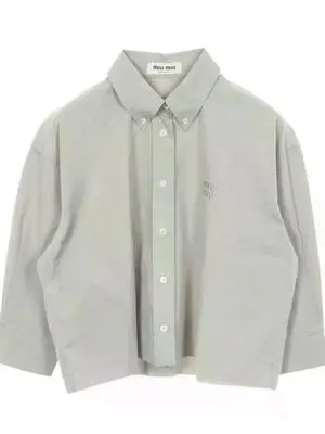 Miu Miu Logo-embroidered Cotton Shirt