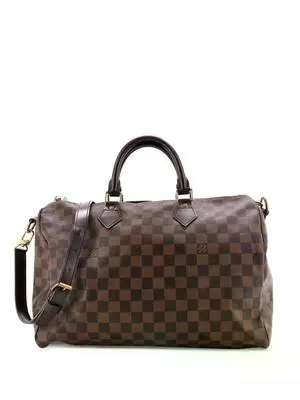 LOUIS VUITTON Speedy Bandouliere Damier 35 Satchel - Brown