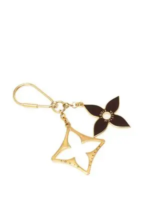 LOUIS VUITTON Gold Plated Enamel Puzzle Ring And Bag Charm Key Chain