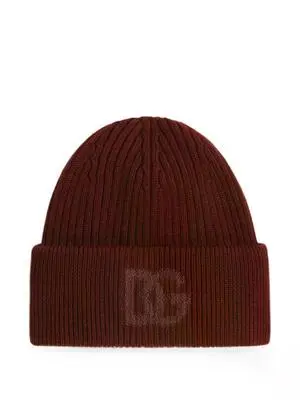 Dolce & Gabbana Virgin Wool Beanie With Logo - Red