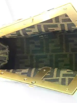 Fendi First Bag Leather Small Clutch Bag - Brown