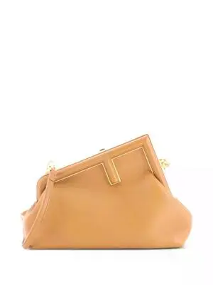 Fendi First Bag Leather Small Clutch Bag - Brown
