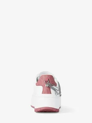 Michael Kors Dottie Embellished Leather Platform Sneaker