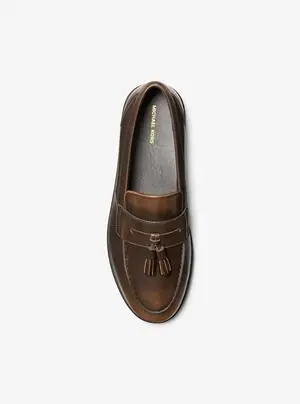 Michael Kors Wesley Tassel Burnished Leather Loafer In Size By